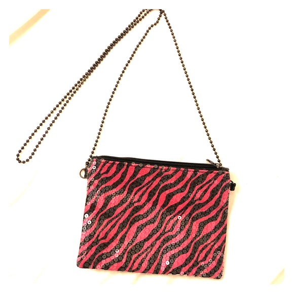 Material Girl | Bags | Sequenced Hot Pink Zebra Purse | Poshmark